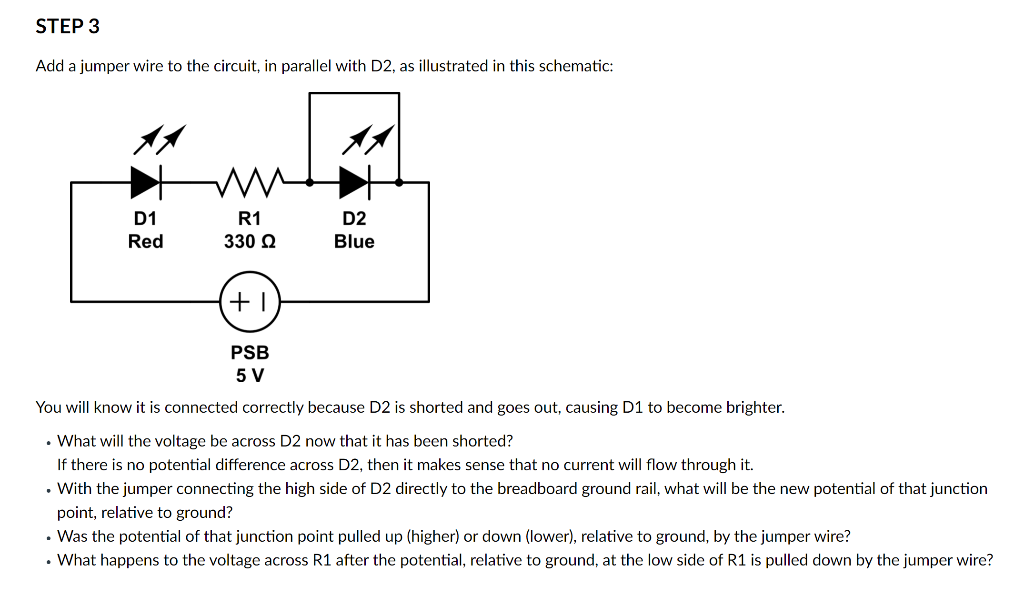 Solved STEP 3 Add a jumper wire to the circuit, in parallel | Chegg.com