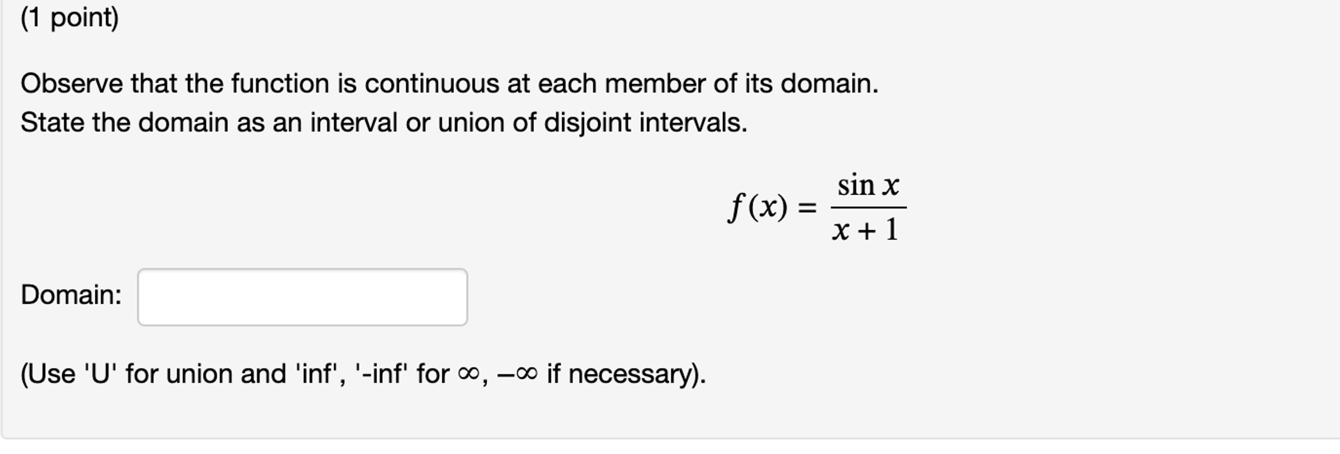 Solved (1 ﻿point)Observe that the function is continuous at | Chegg.com