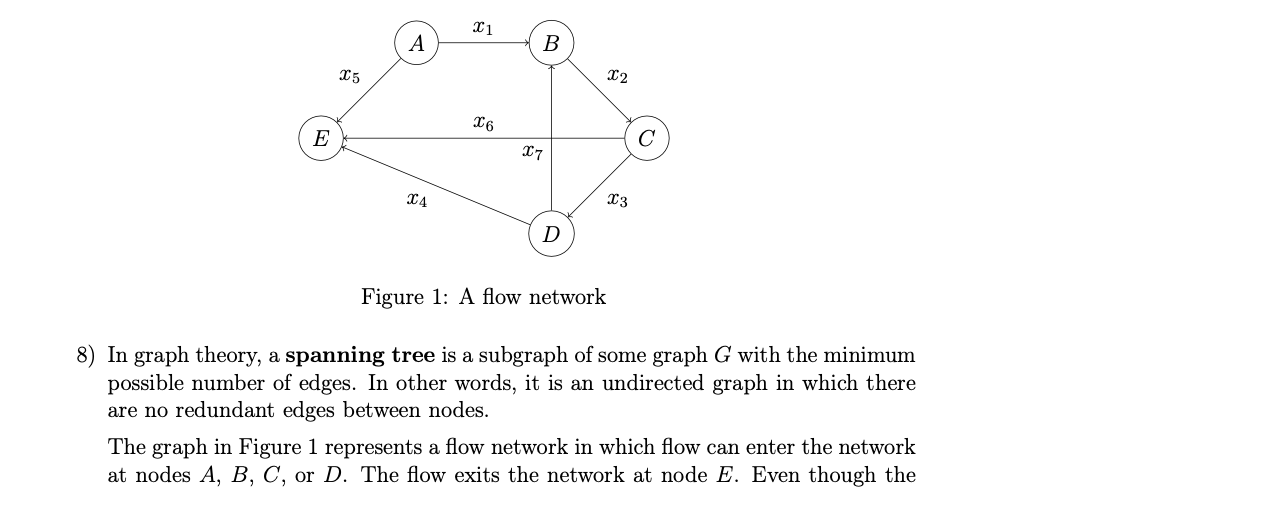 Solved Figure 1: A flow network 8) In graph theory, a | Chegg.com