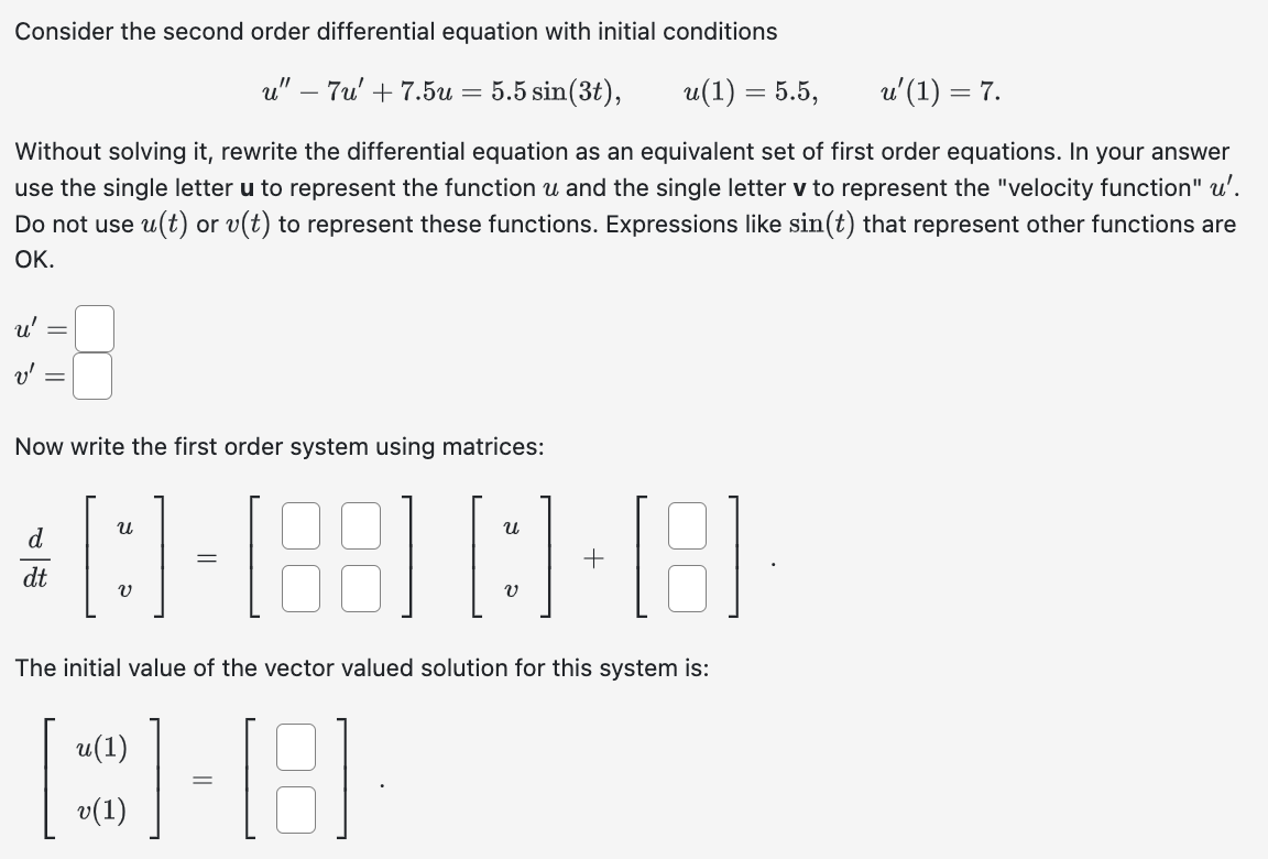 Solved Consider the second order differential equation with | Chegg.com