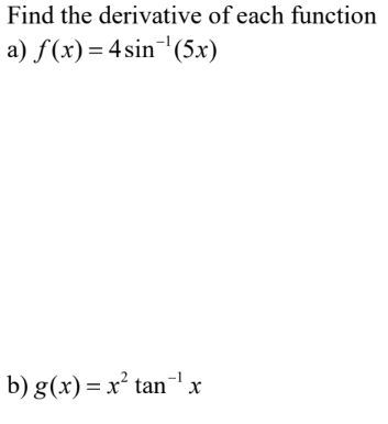 Solved Find the derivative of each function a) | Chegg.com