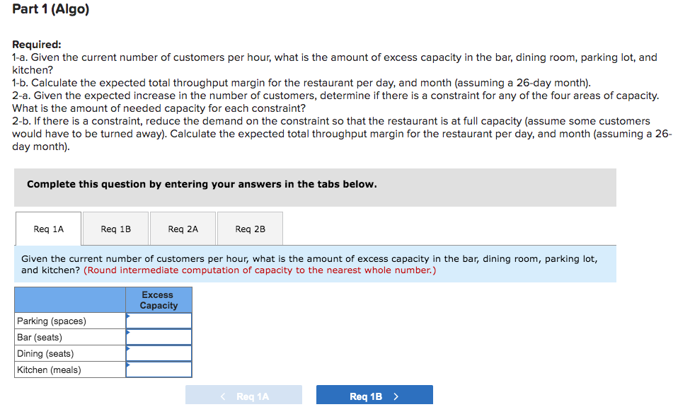Solved Problem 13-47 (Algo) Theory of Constraints for a | Chegg.com
