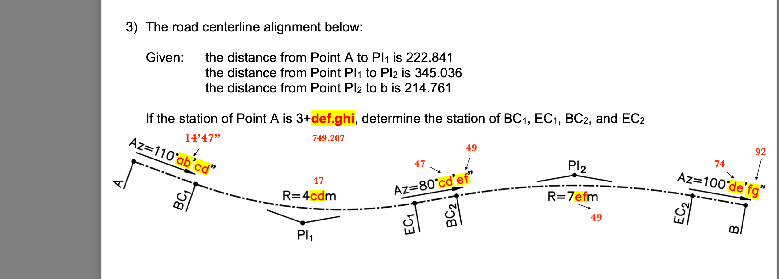 Solved HIGHWAY TECHNOLOGY. please provide the answers as 3 | Chegg.com