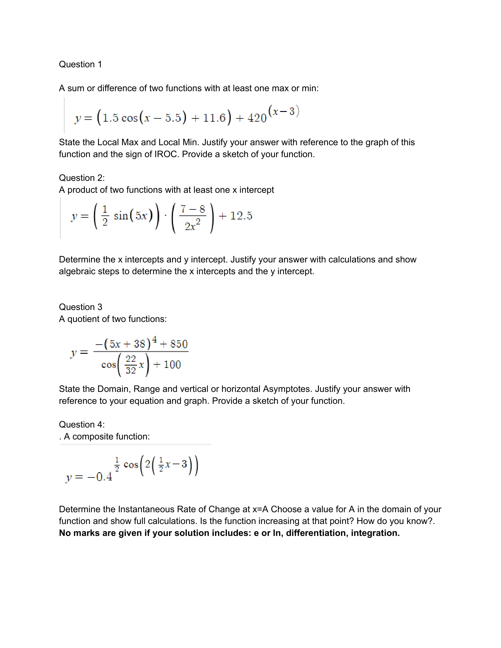 Solved Question 1A sum or difference of two functions with | Chegg.com