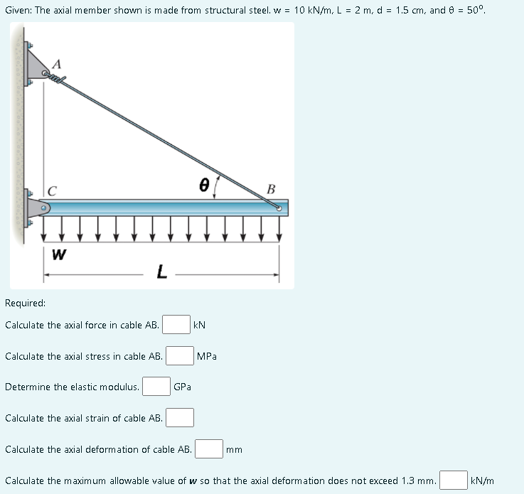 Solved Given: The axial member shown is made from structural | Chegg.com