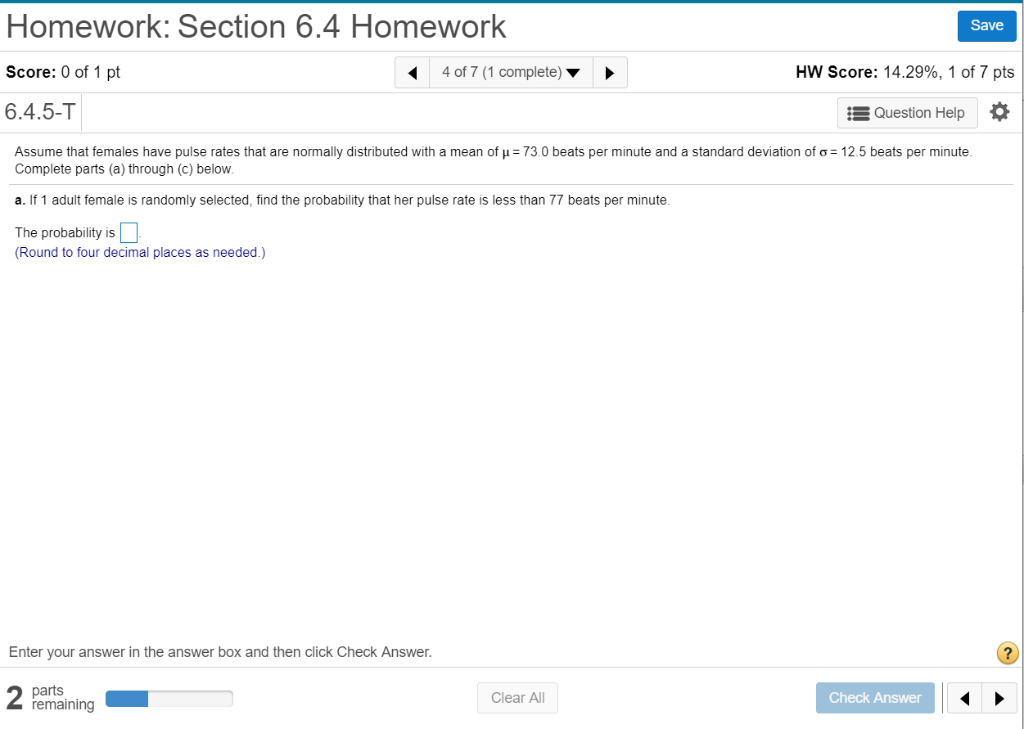 Solved Homework Section 6 4 Homework Score 0 Of 1 Pt