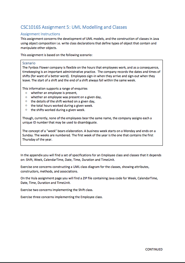 CSC1016S Assignment 5: UML Modelling and Classes | Chegg.com