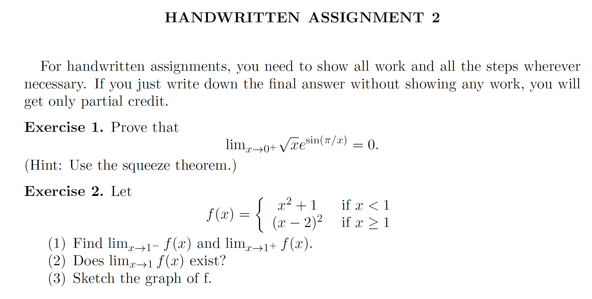 Solved HANDWRITTEN ASSIGNMENT 2 For handwritten assignments, | Chegg.com