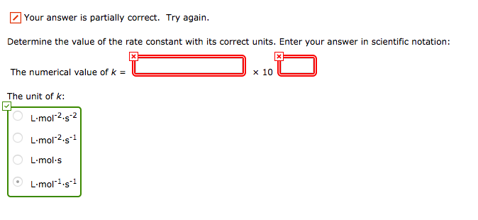 Solved Review Problem 13.067 The following data were | Chegg.com