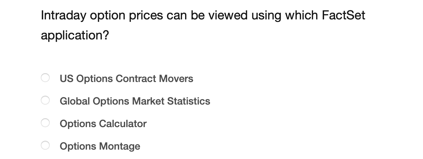 Solved Intraday option prices can be viewed using which | Chegg.com