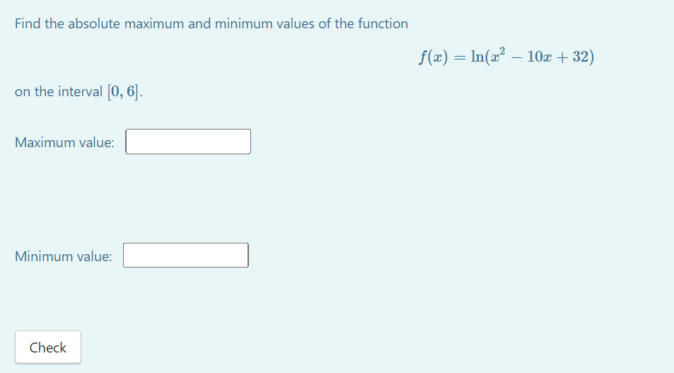 [Solved]: Find the absolute maximum and minimum values of