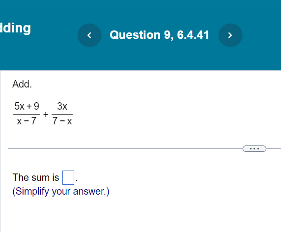 Solved Perform the indicated operation. Simplify, if | Chegg.com