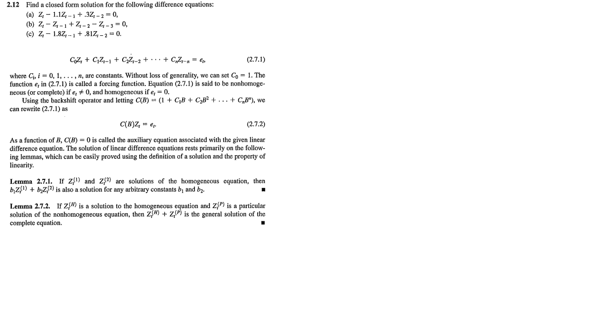 Solved Apply theorem 2.7.1 to a) and b) . Verify solutions | Chegg.com