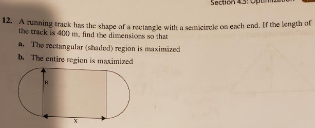 Solved 12. A running track has the shape of a rectangle with | Chegg.com