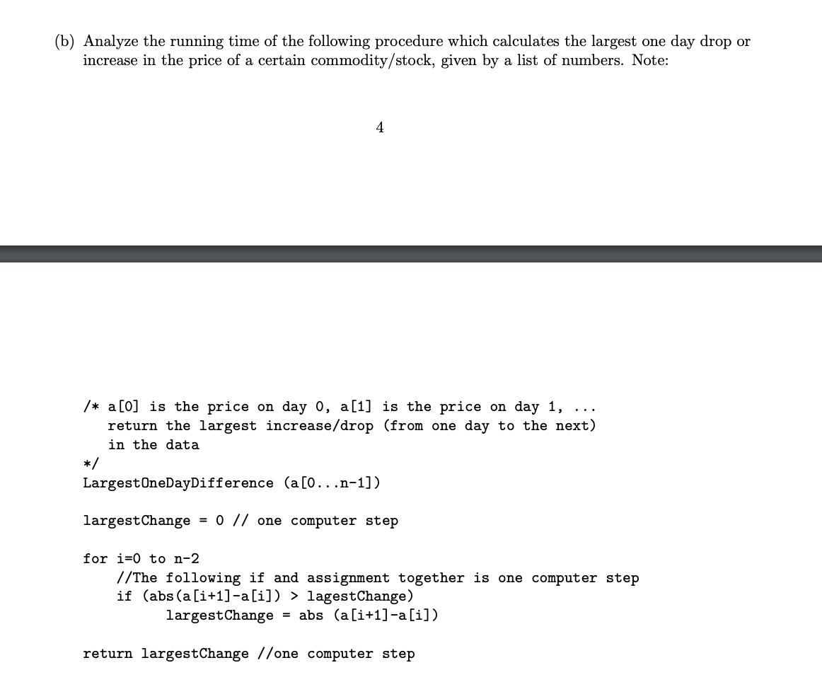 Solved When perform running time analysis: • Clearly specify | Chegg.com