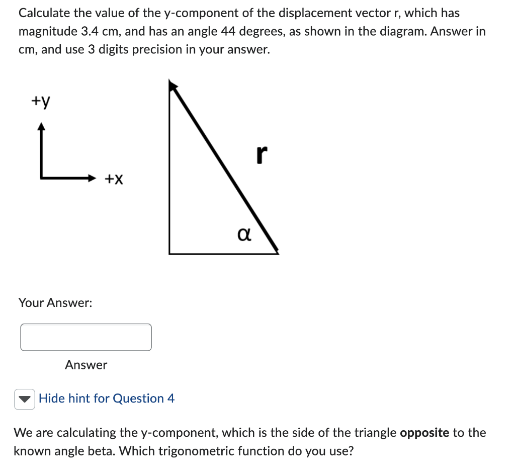 Solved Calculate the value of the y-component of the | Chegg.com