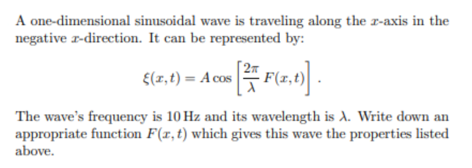 Solved A one-dimensional sinusoidal wave is traveling along | Chegg.com