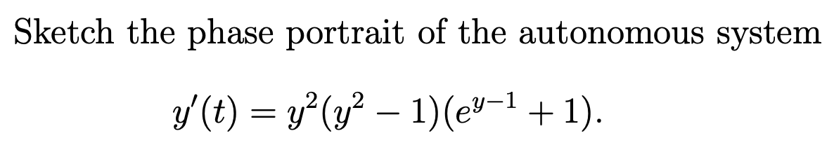 Solved Sketch the phase portrait of the autonomous system y' | Chegg.com
