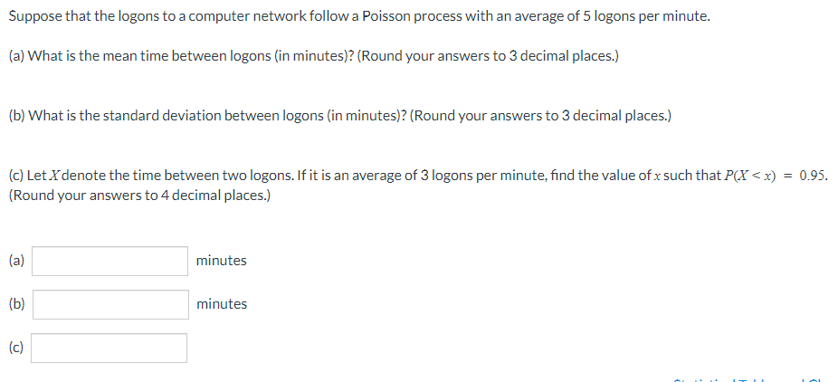 Solved Suppose that the logons to a computer network follow | Chegg.com