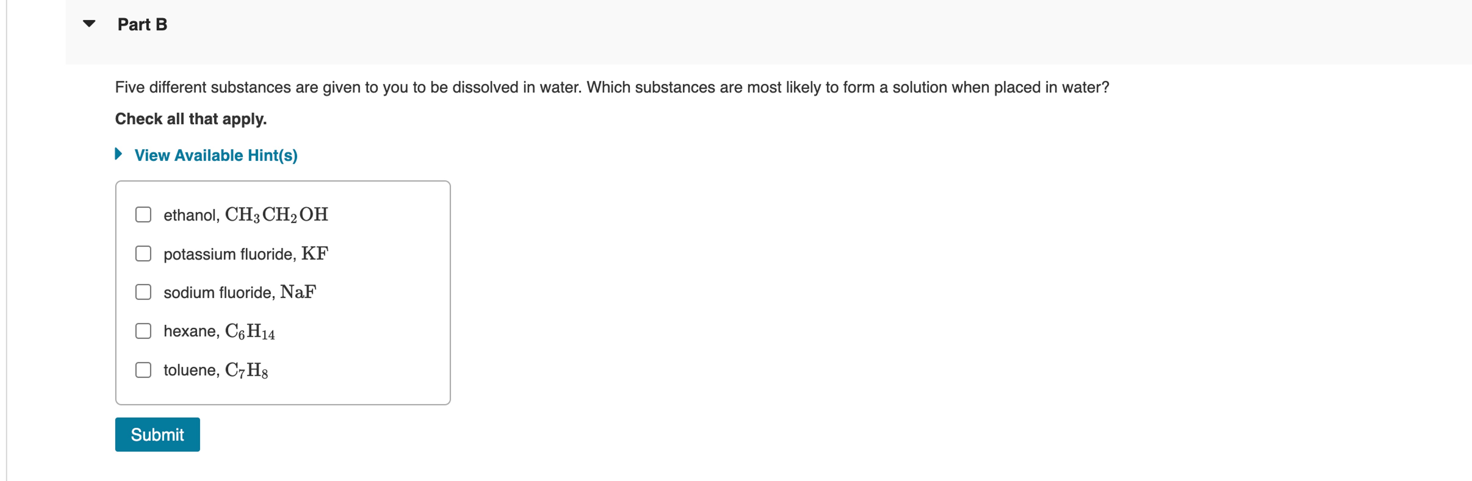 Solved Five different substances are given to you to be | Chegg.com