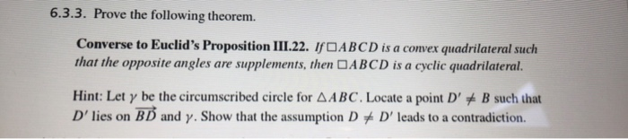 Solved 6.3.3. Prove the following theorem. Converse to | Chegg.com