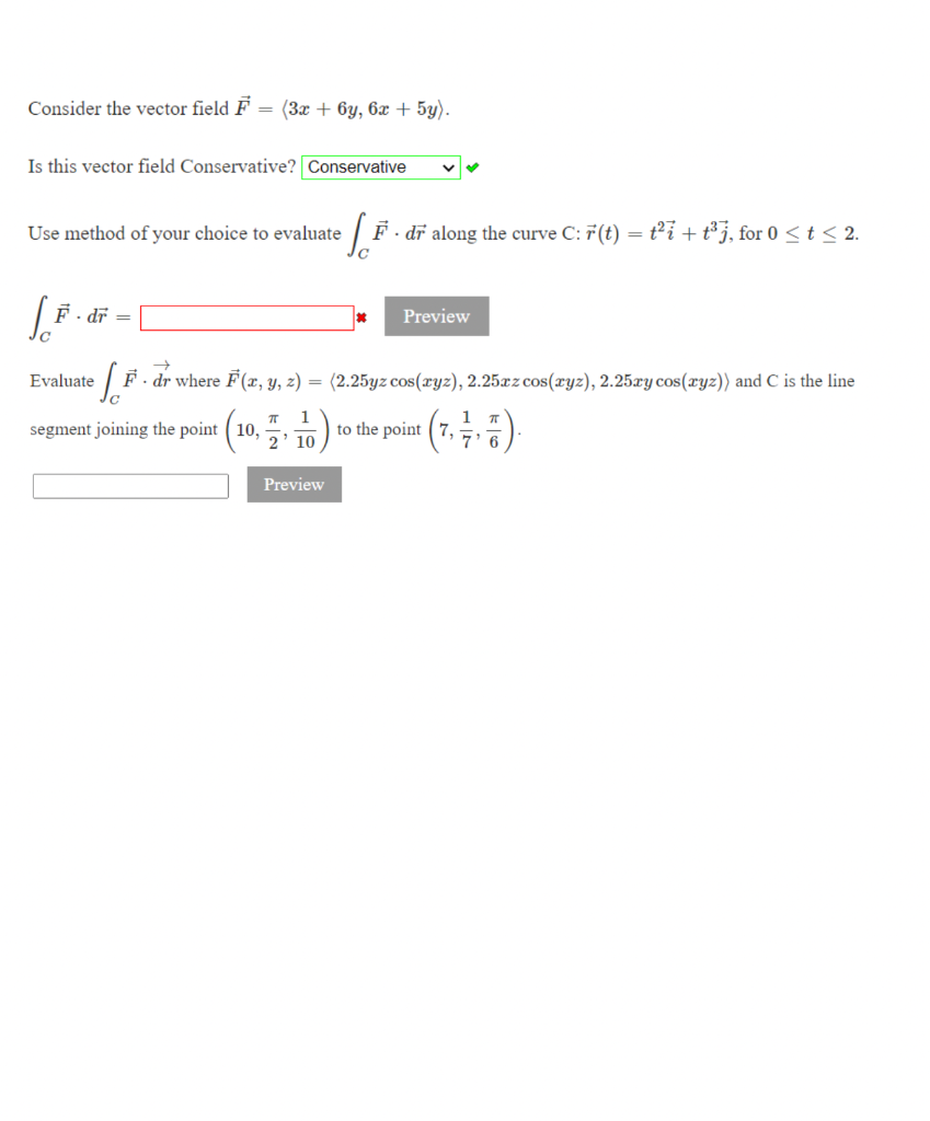 Solved Consider the vector field F= 3x+6y,6x+5y . Is this | Chegg.com