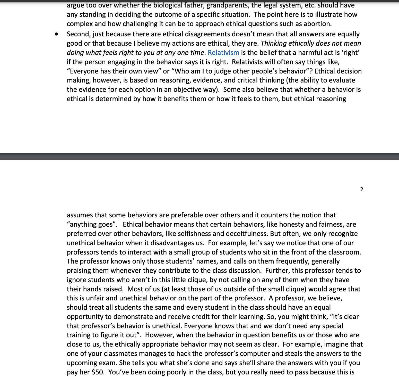 Solved Download and read through: Ethics Reading | Chegg.com