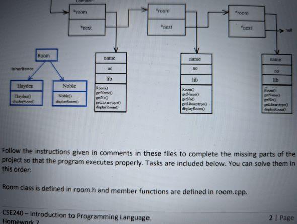 Q1: Create Hayden and Noble child classes of Room | Chegg.com