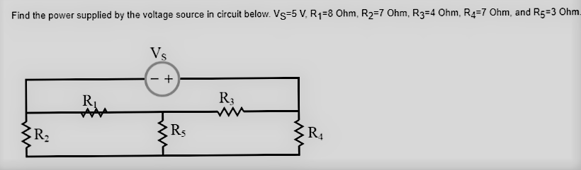 Solved Find the power supplied by the voltage source in | Chegg.com