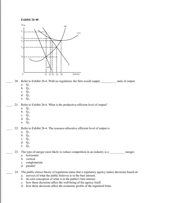 Solved Exhibit 26-40 Price MC ATC 20. Refer to Exhibit 26-4. | Chegg.com Solved Exhibit 26-40 Price MC ATC 20. Refer to Exhibit 26-4. | Chegg.com