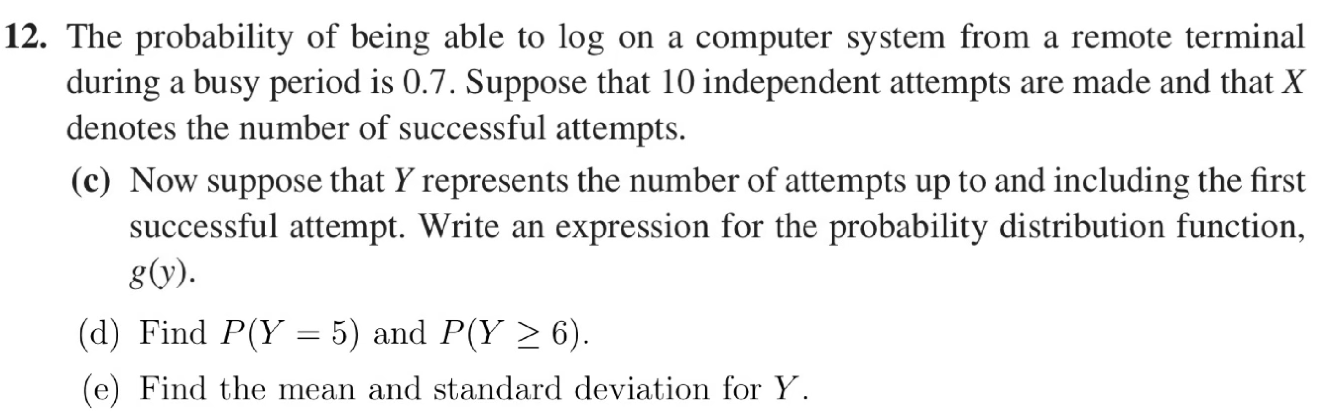 Solved 2. The probability of being able to log on a computer | Chegg.com