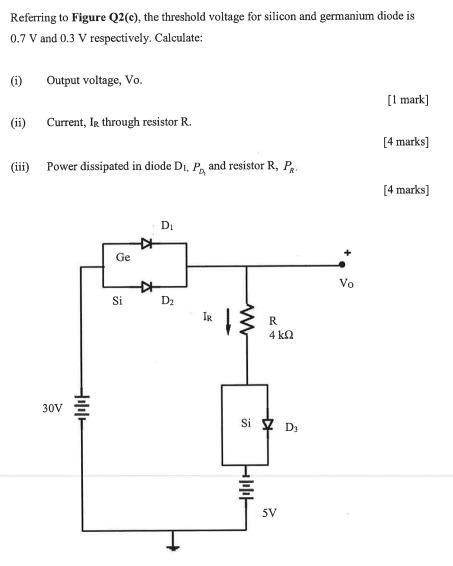 Solved Referring to Figure Q2(e), the threshold voltage for | Chegg.com