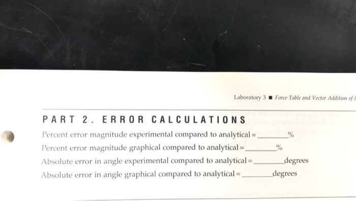 Solved Laboratory 3 Force Table And Vector Addition Of