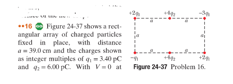 Solved -16 60 Figure 24-37 shows a rectangular array of | Chegg.com