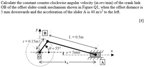 Solved Calculate the constant counter-clockwise angular | Chegg.com