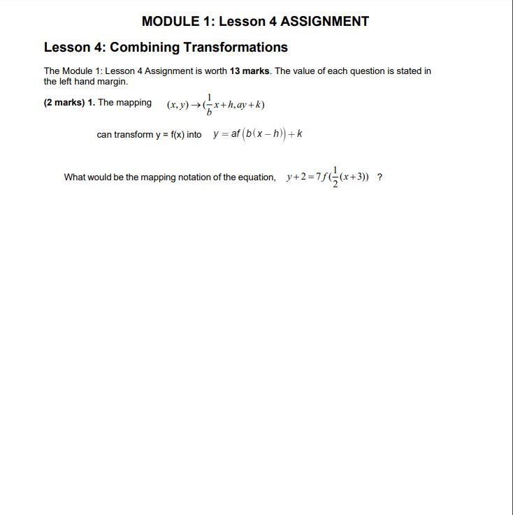 Solved The Module 1: Lesson 4 Assignment is worth 13 marks. | Chegg.com