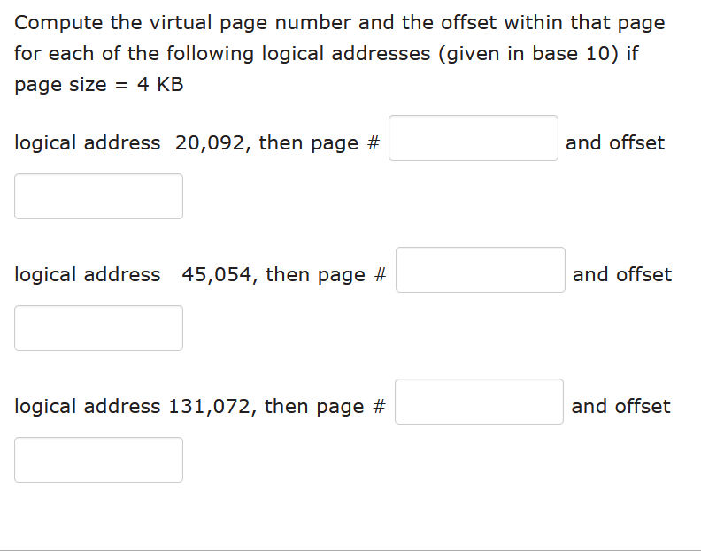 Solved Compute the virtual page number and the offset within | Chegg.com