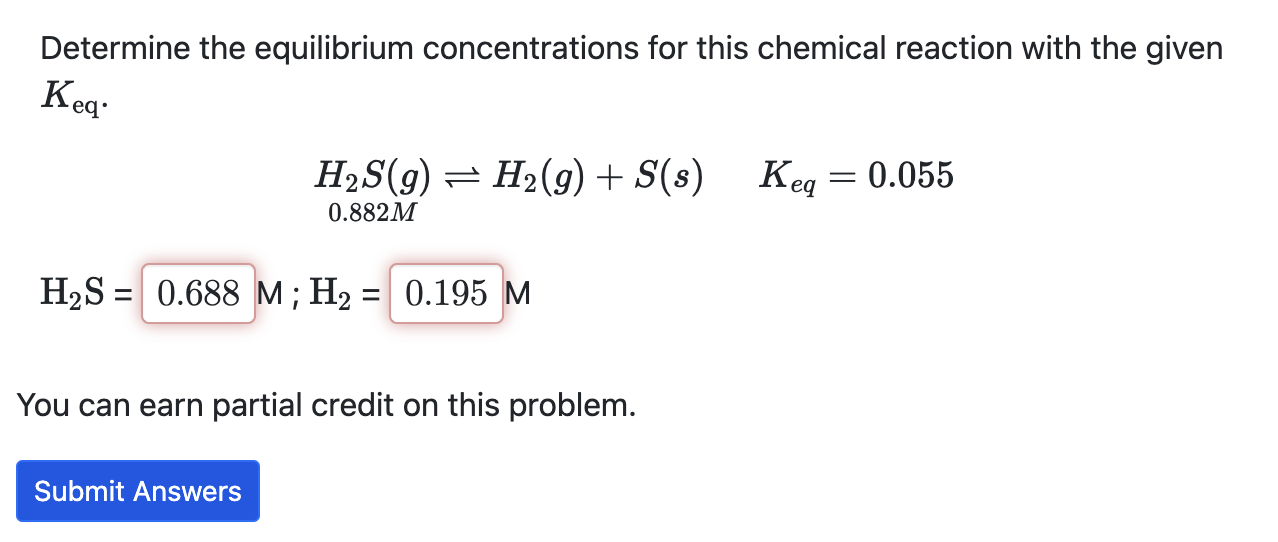 Solved Determine the equilibrium concentrations for this | Chegg.com