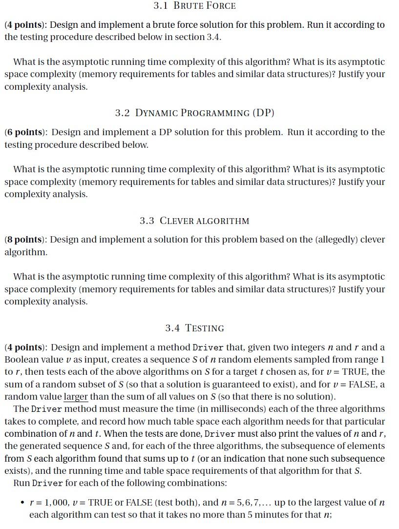 Consider the Subset Sum Problem, formally defined as: | Chegg.com