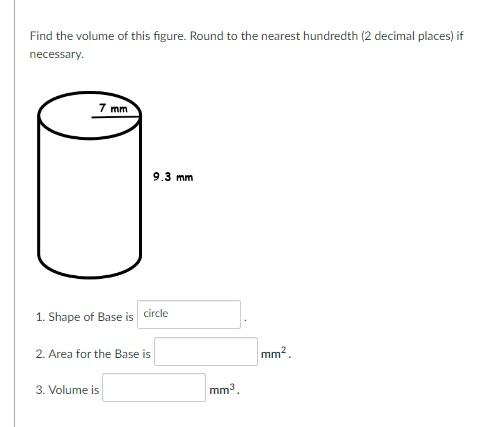 Solved Find the volume of this figure. Round to the nearest | Chegg.com