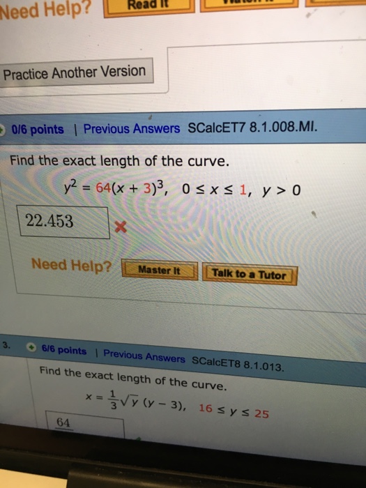 Solved Find the exact length of the curve. y^2 = 64(x + | Chegg.com