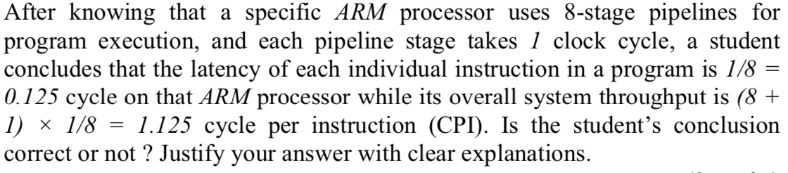 Solved After knowing that a specific ARM processor uses | Chegg.com