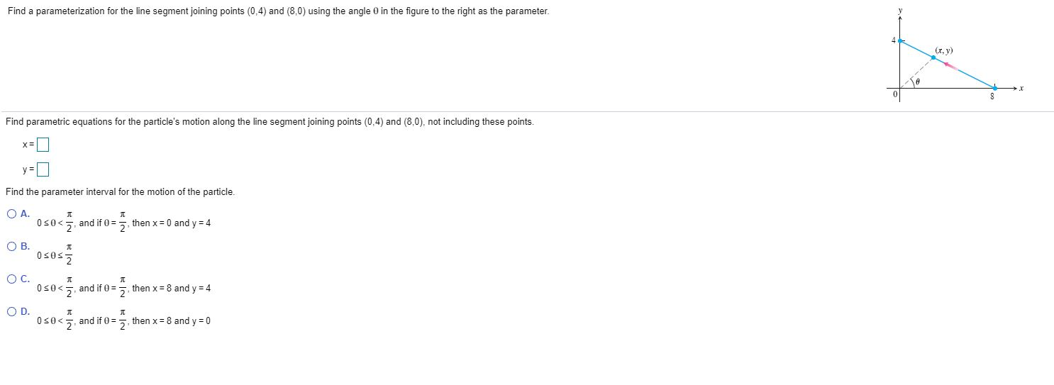 Solved Find a parameterization for the line segment joining | Chegg.com