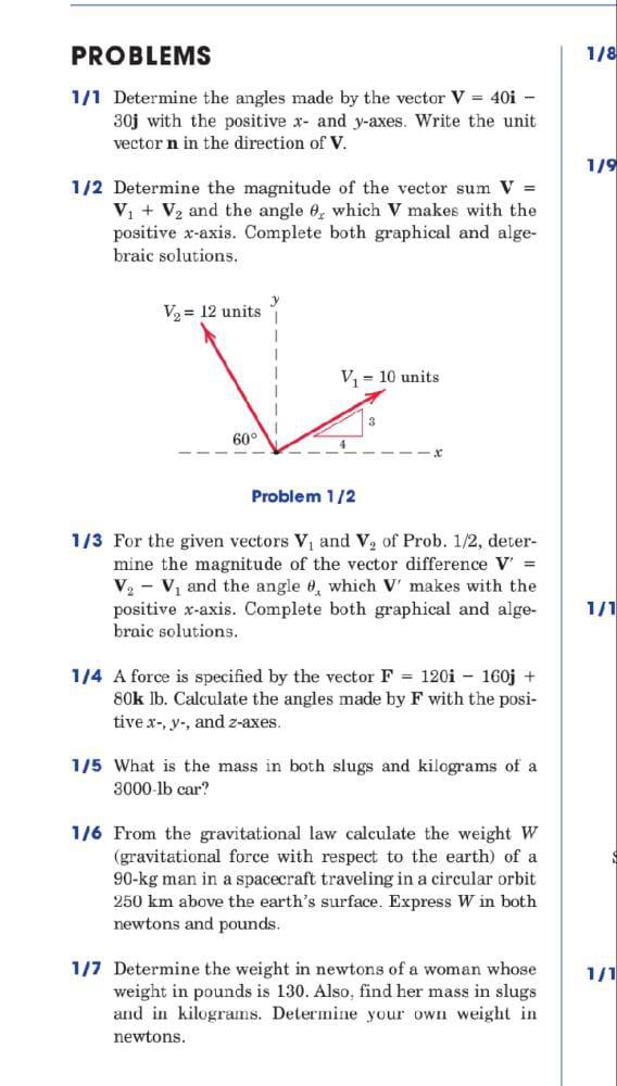Solved 1/1 Determine the angles made by the vector V=40i− | Chegg.com