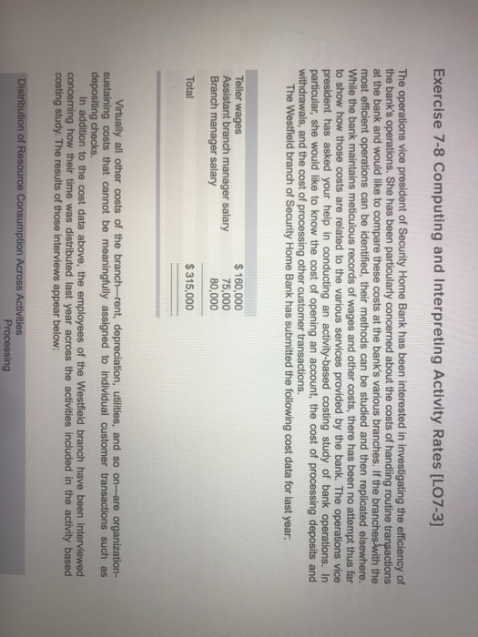 Solved Exercise 7-8 Computing and Interpreting Activity | Chegg.com