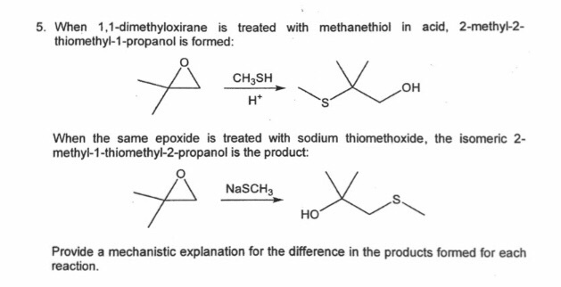 Solved 5. When 1,1-dimethyloxirane is treated with | Chegg.com