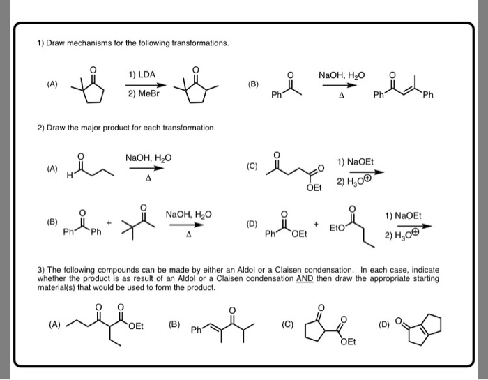 Solved 1) Draw mechanisms for the following transformations. | Chegg.com
