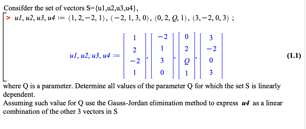 Solved Consifder the set of vectors S={u1,u2,u3,u4},where Q | Chegg.com