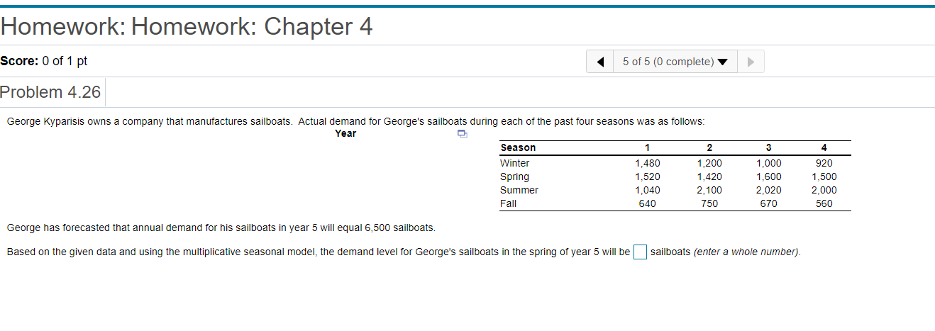 Solved Homework Homework Chapter 4 Score 0 Of 1 Pt 5 Of 5