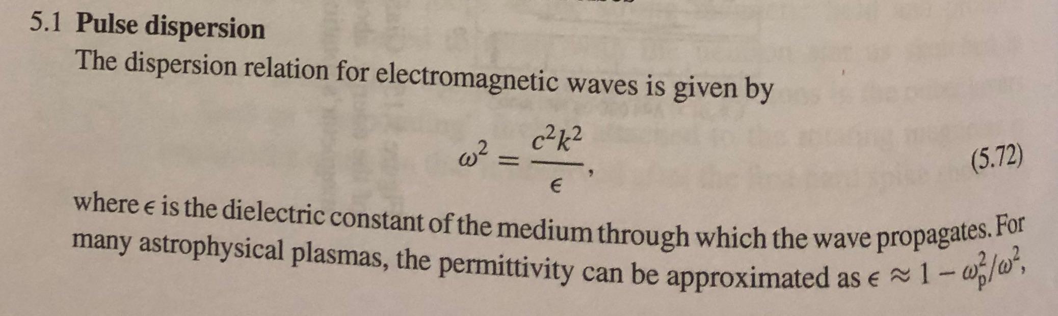 Solved 5.1 Pulse dispersion The dispersion relation for | Chegg.com
